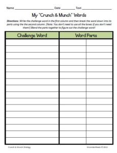 Crunch and Munch Words - MsJordanReads