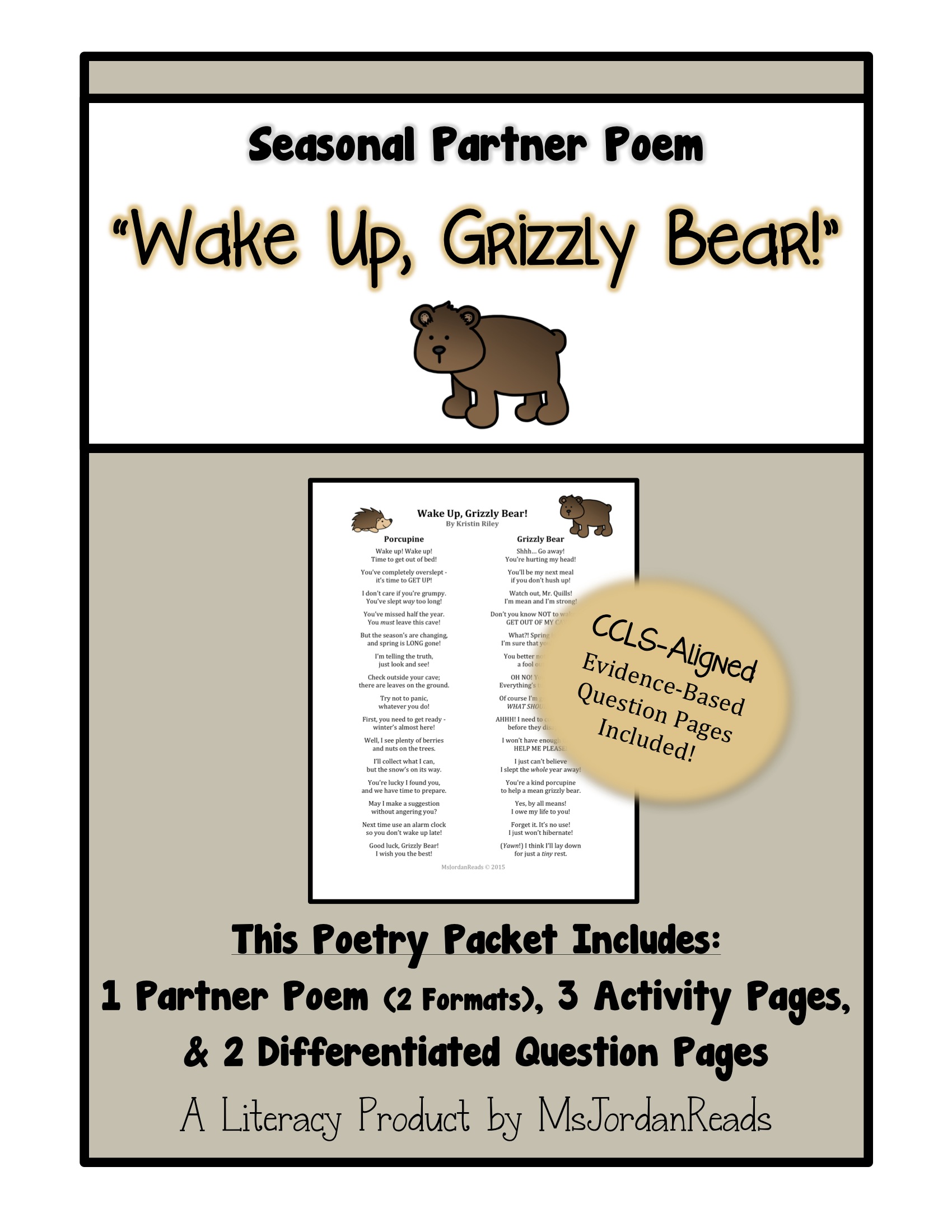 WakeUpGrizzlyBear_PartnerPoetryPack_TpT 13 4:9:2015 - MsJordanReads