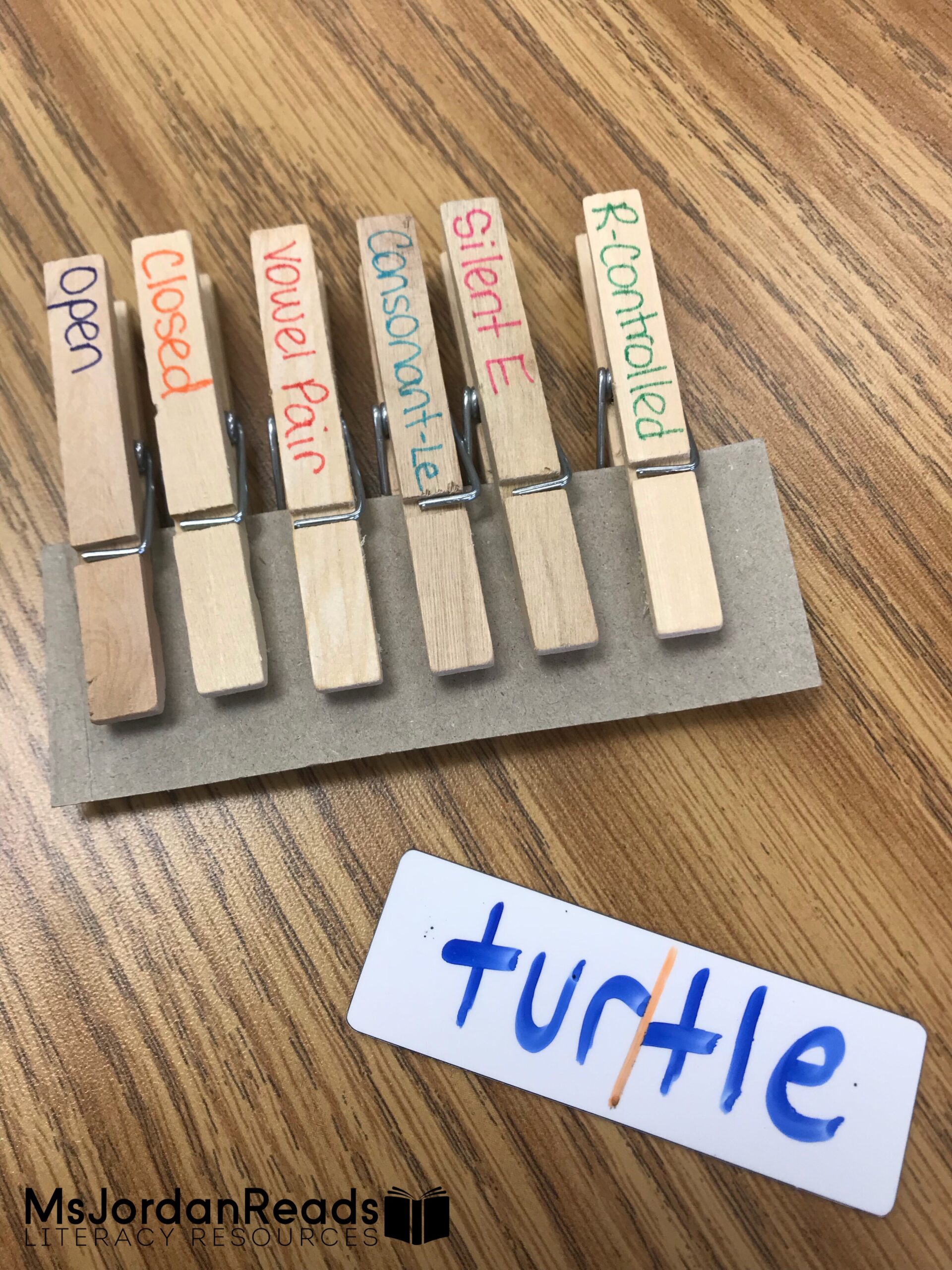 Clothespin for Identifying Syllables - MsJordanReads
