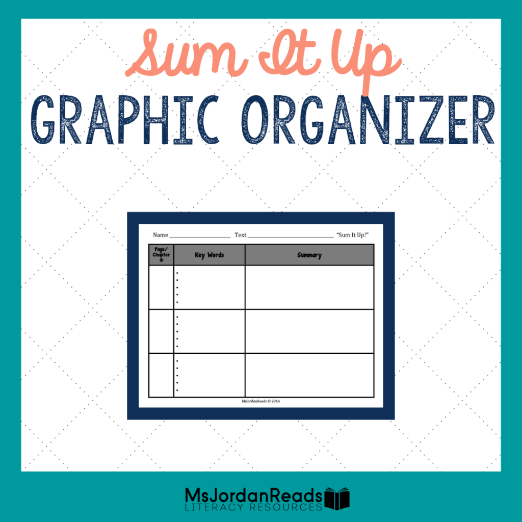 Sum It Up Graphic Organizer - MsJordanReads