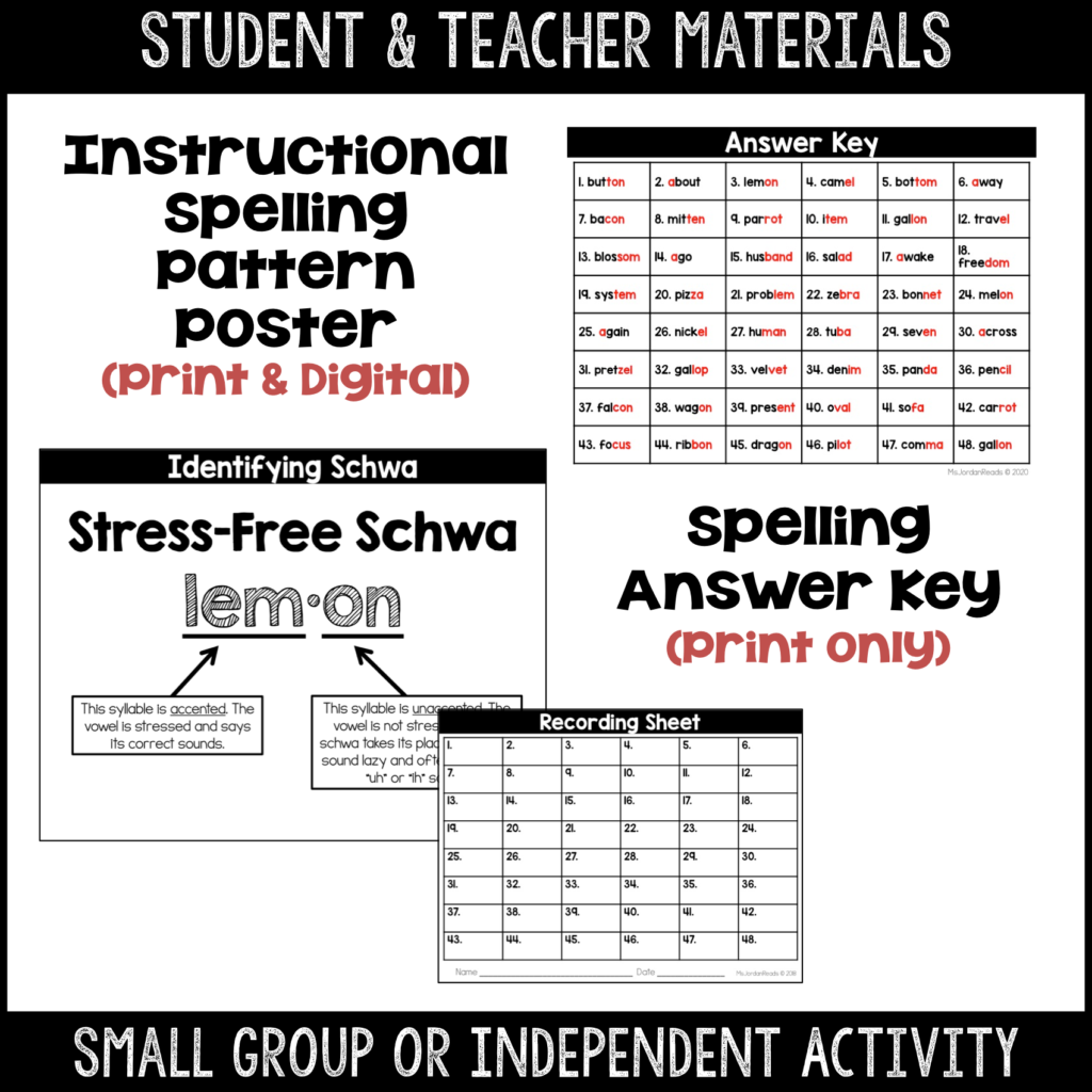 Clip-It Phonics & Spelling: Schwa- Printable and Google™ Slides ...