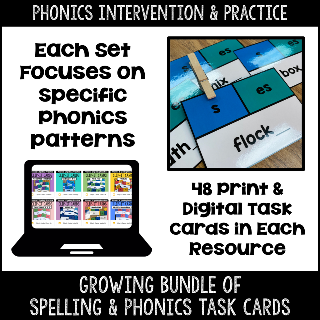 Clip-It Cards for Phonics and Spelling- Bundle - MsJordanReads