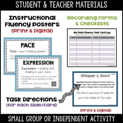 Daily Fluency Task Cards | Multi-Level Bundle | PRINT + DIGITAL ...