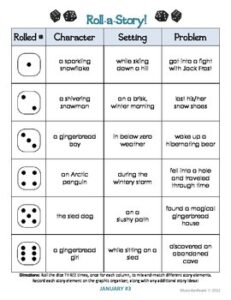 January Roll-a-Story Writing Activity - MsJordanReads