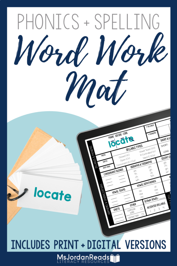 Break Apart Words with Phonics and Spelling Word Work Mats - MsJordanReads