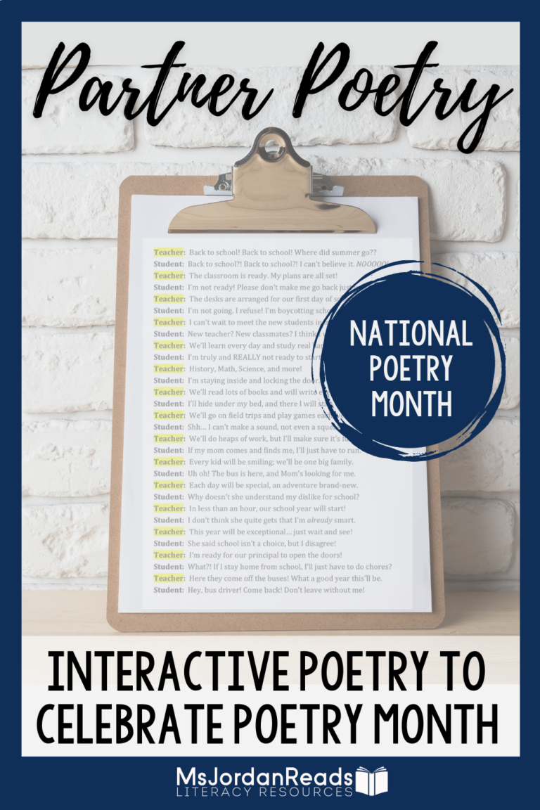 How to Use Interactive Partner Poems to Celebrate Poetry Month ...