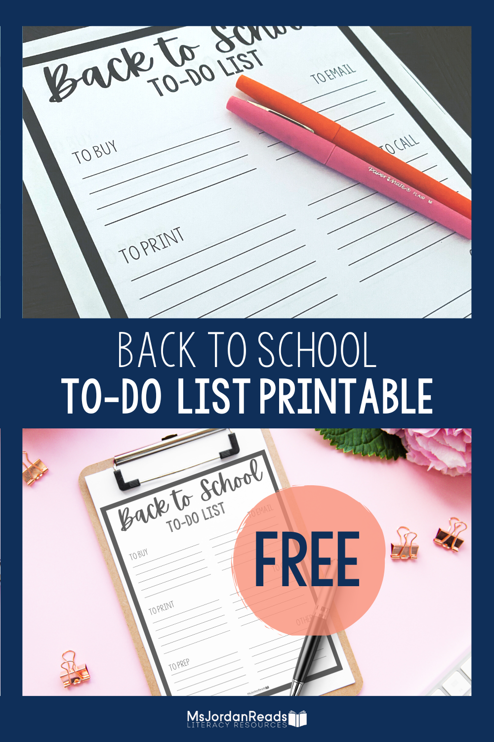 FREE Back to School Teacher To Do List - MsJordanReads - MsJordanReads
