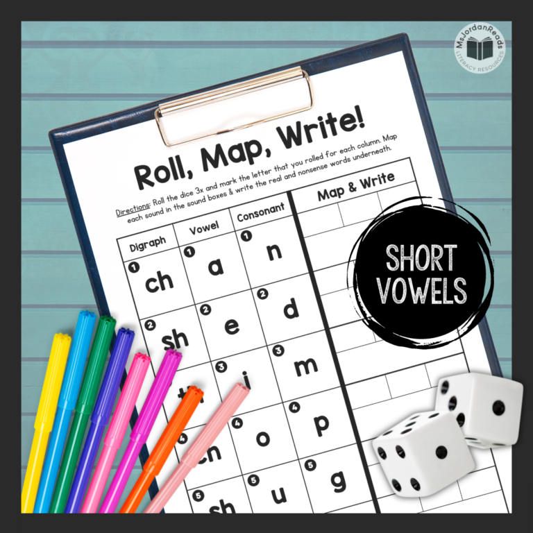 Short Vowel Word Mapping || Roll, Map, Write - Set 1 - MsJordanReads
