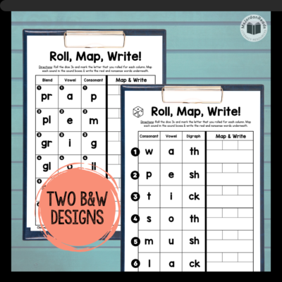 Short Vowel Word Mapping || Roll, Map, Write - Set 1 - MsJordanReads